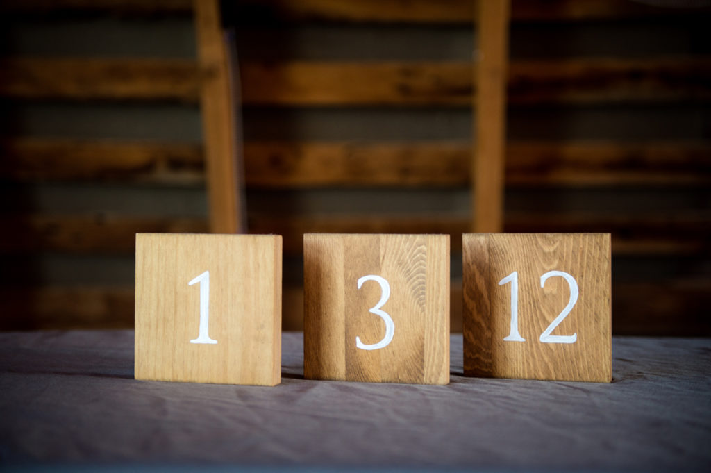 Table Number Wood Blocks