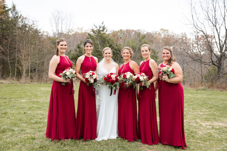 A Modern Romance: Chic Red Velvet Fall Wedding » Northern Virginia Barn ...